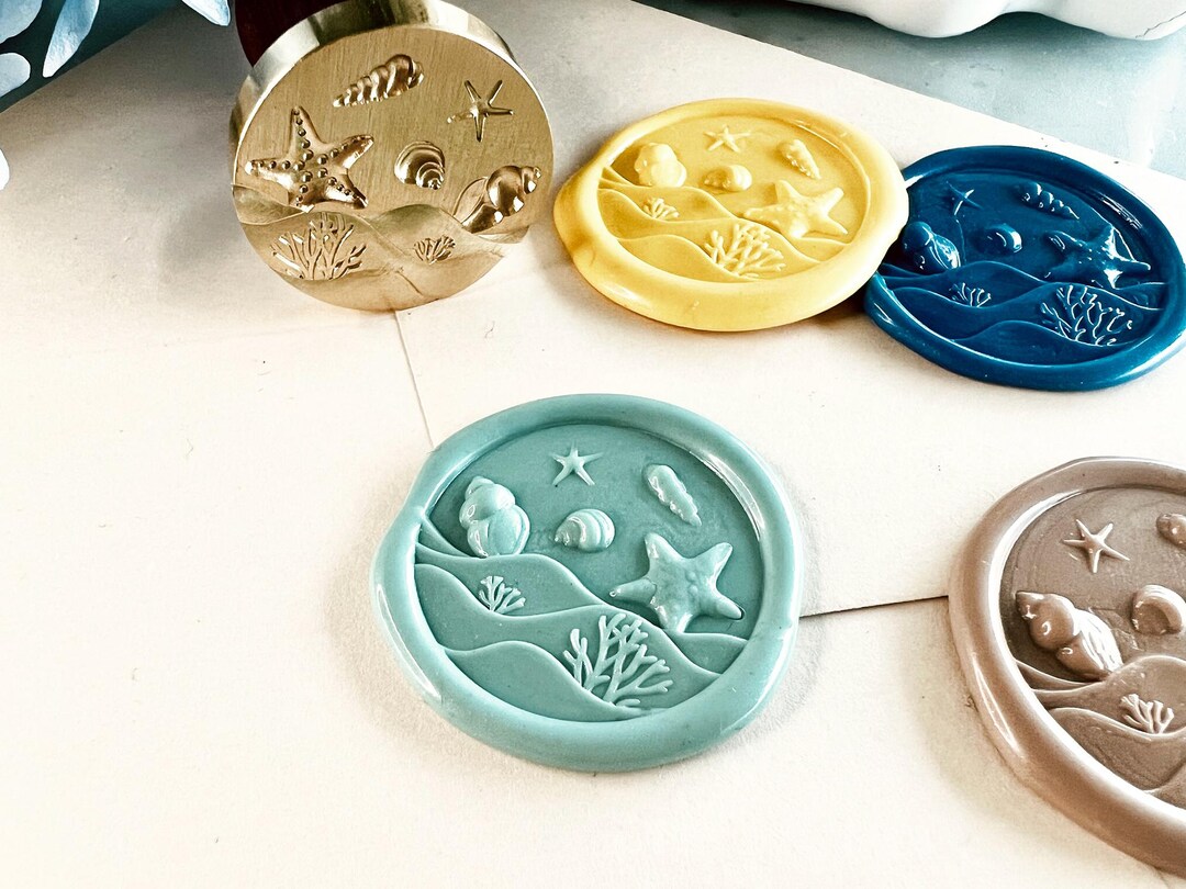 Ocean Beach Seashell 3D Wax Seal Stamp - 25mm Brass Head, Coastal ...