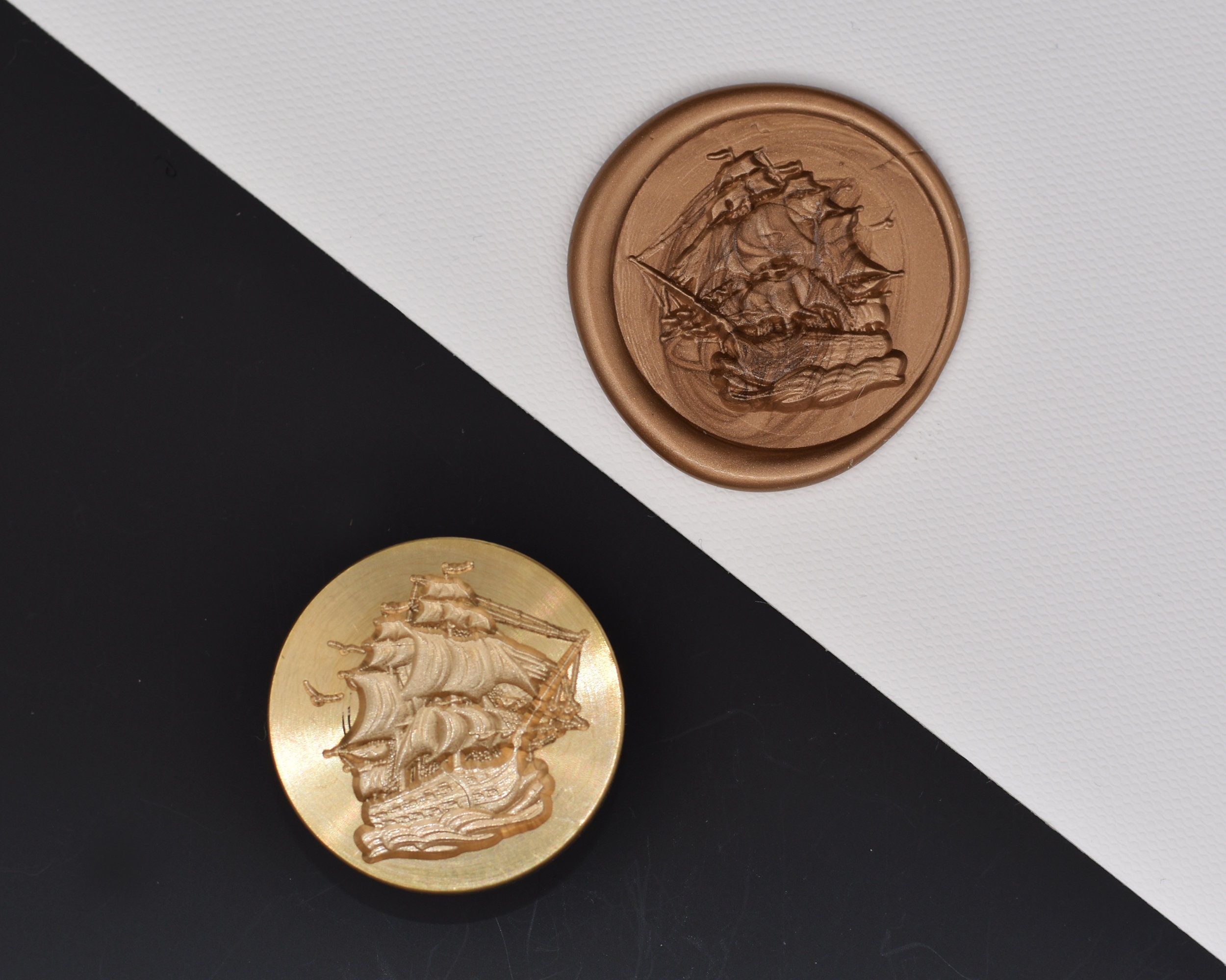 S3D001 Luxury Beautiful 3D Sailing Ship Wax Seal Stamp Size 30mm ...