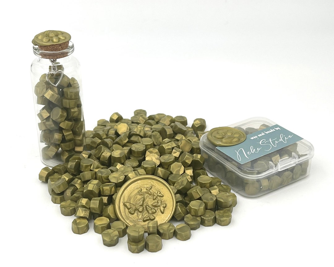 D44 Wax Seal Beads in Yellow Metal Color, Yellow Gold Wax Sealing ...