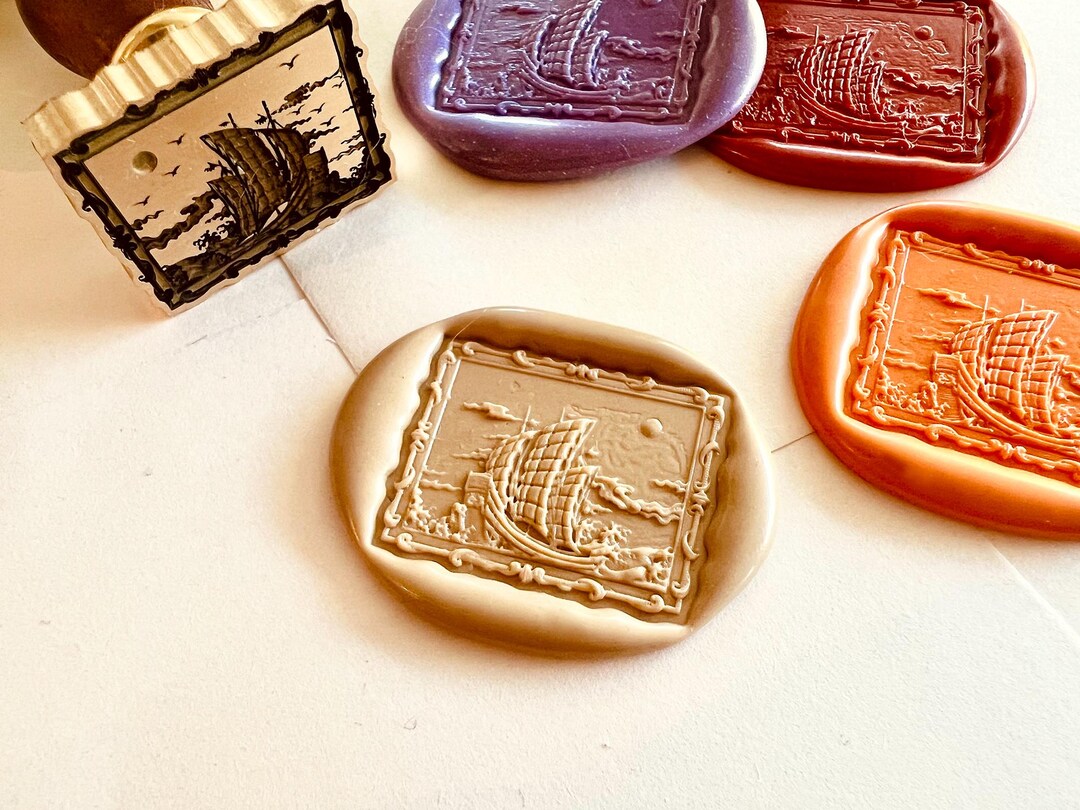 Sailing Ship Wax Seal Stamp – Brass Stamp Size 28x22mm - Etsy
