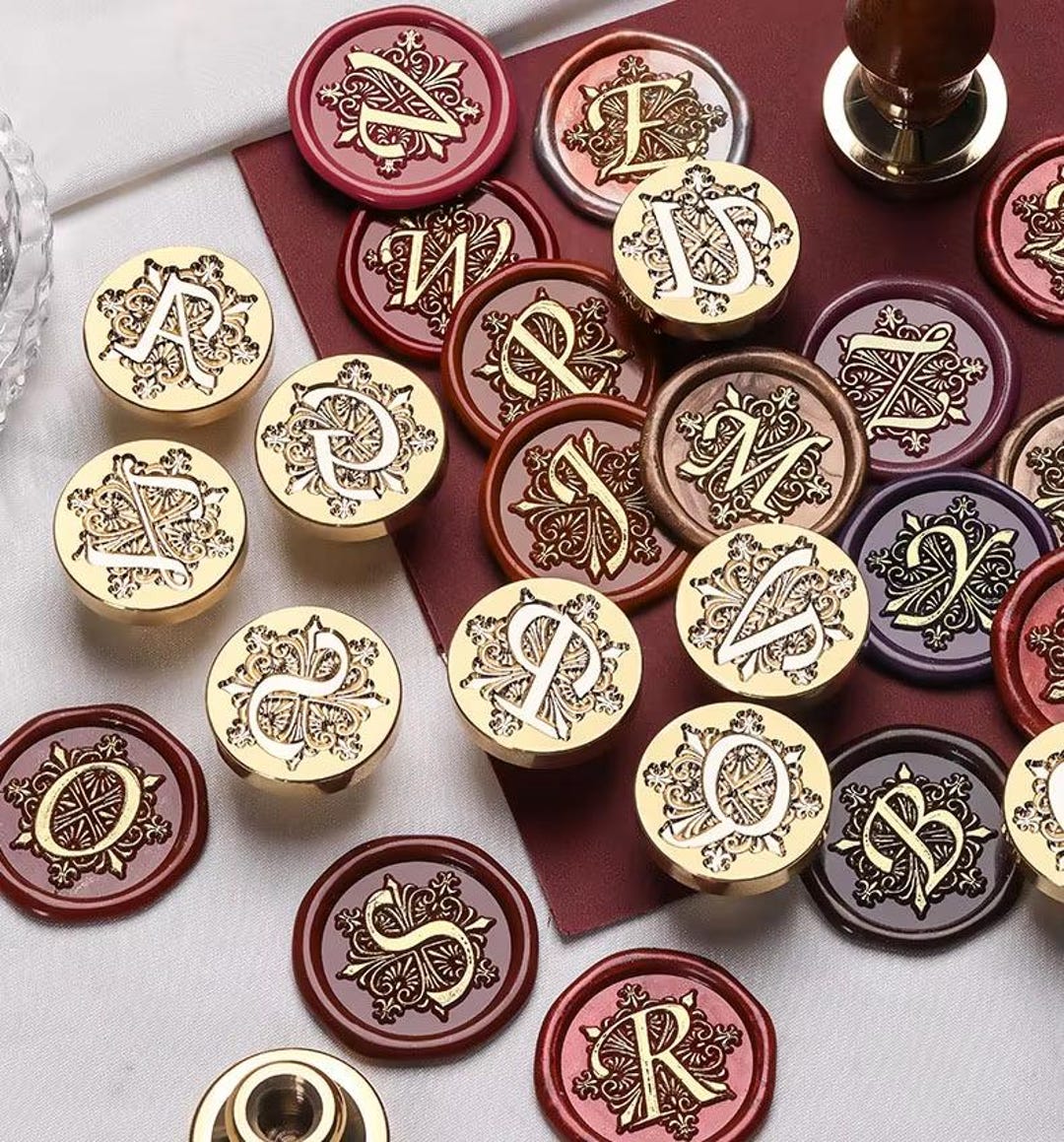 Personalized Initial Wax Seal Stamp – Alphabet Letter A-Z Brass Stamp ...