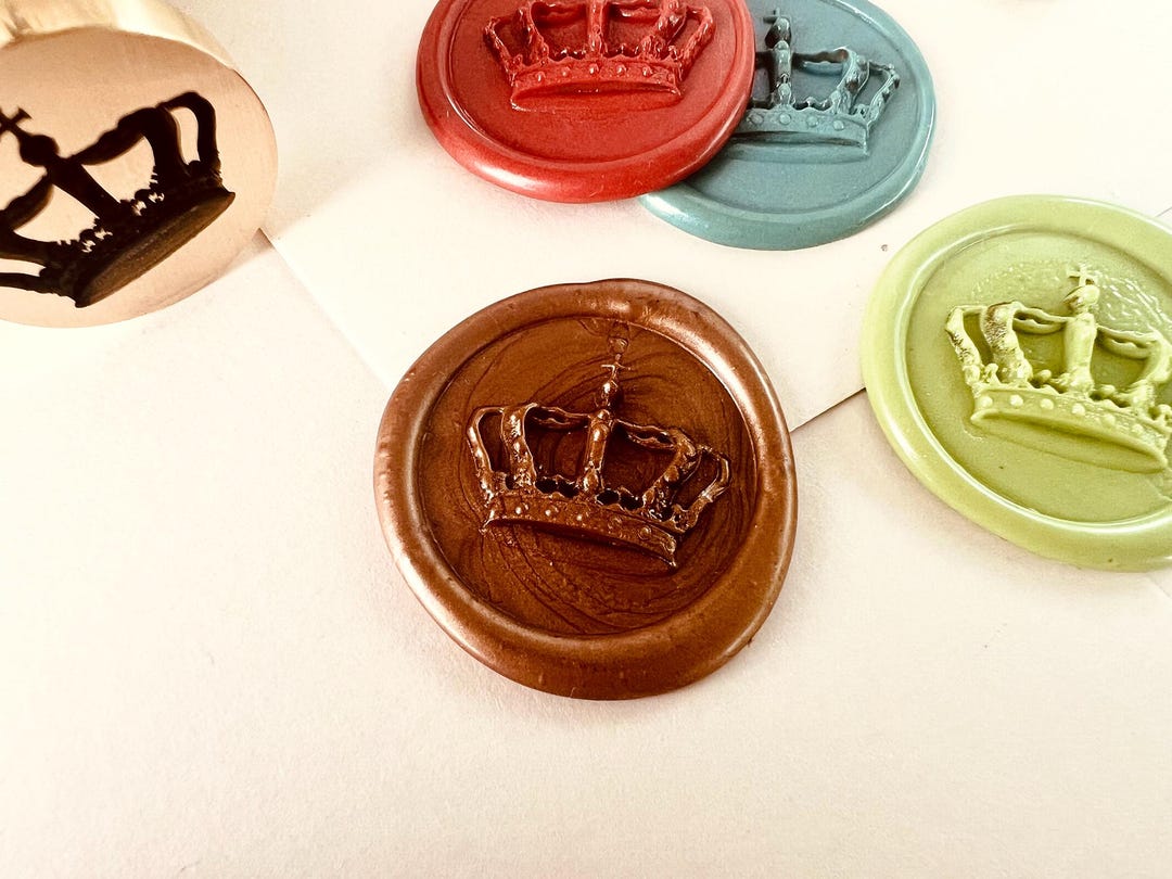 Royal Crown Wax Seal Stamp – 25mm Brass Vintage Crest Stamp for ...
