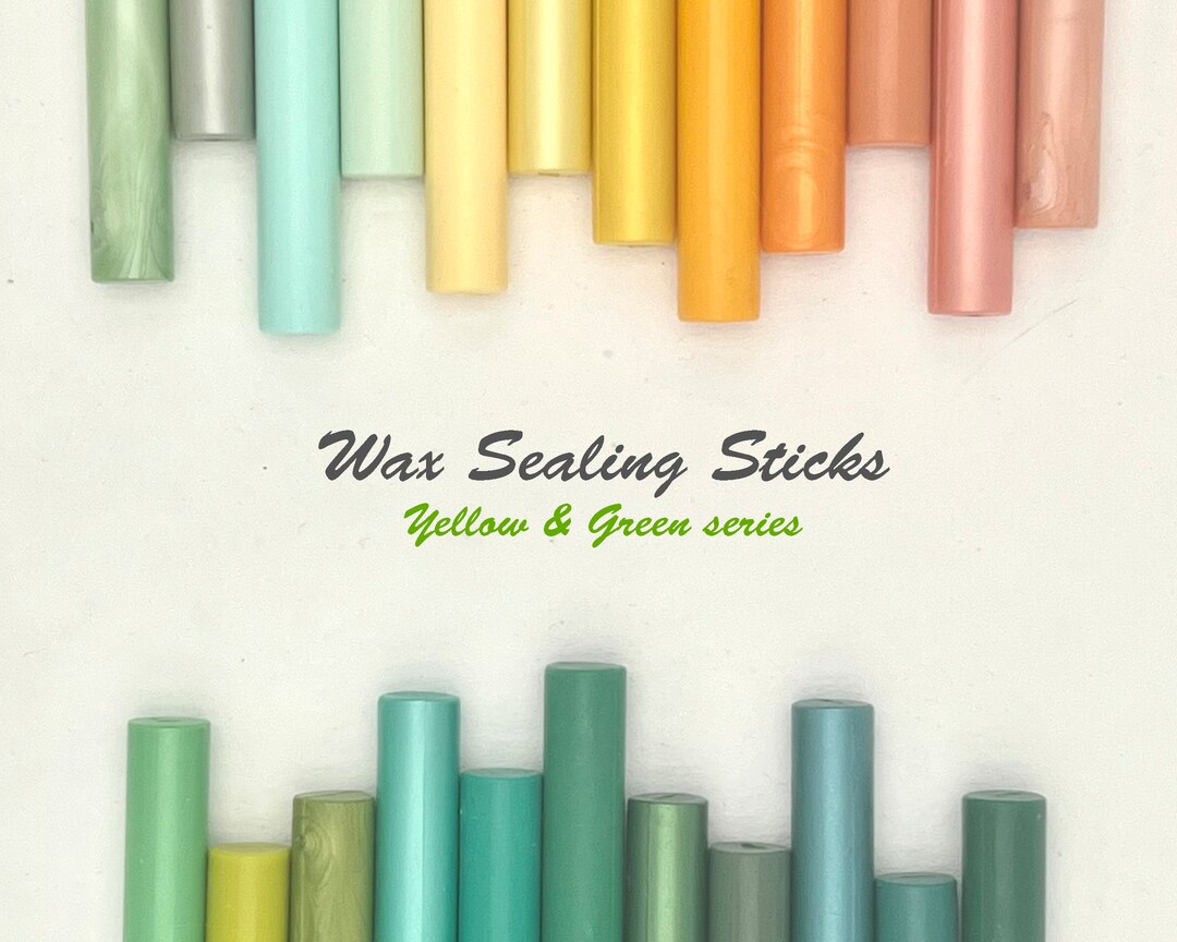 Wax Seal Sticks – Yellow & Green Collection | 5 Sticks | 122 Colors ...