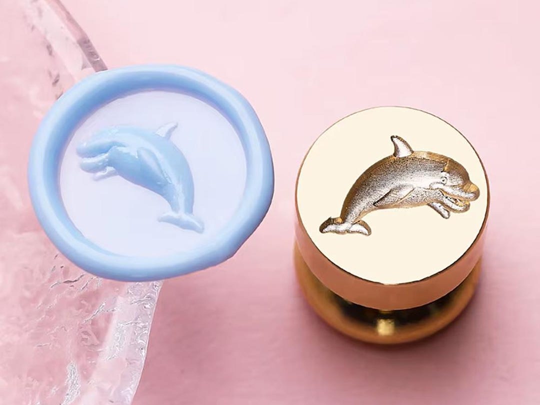 Mini Dolphin Wax Seal Stamp – Ocean Theme Brass Stamp Size 15mm - Etsy