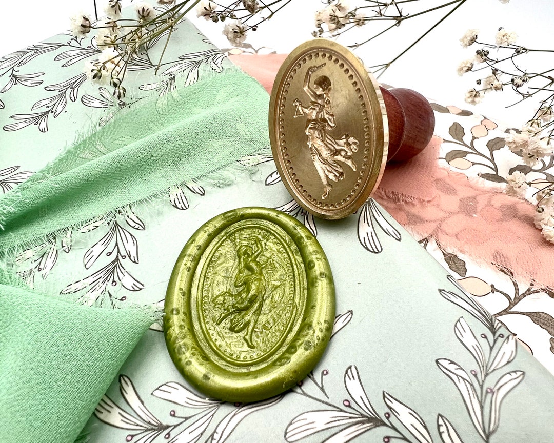 Lady Justice Wax Seal Stamp - Brass 20x30mm - Elegant Scales of Justice ...