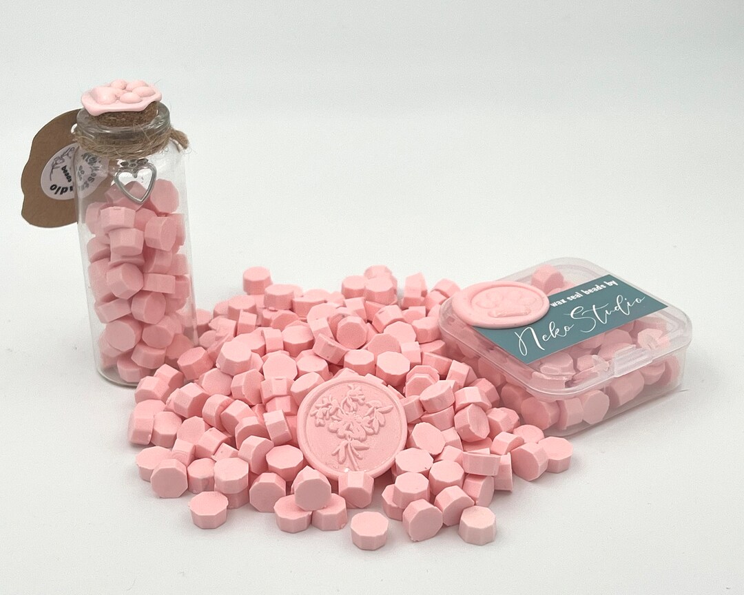 D01 Wax Seal Beads in Pastel Pink Color, Pink Wax Seal, Wedding ...