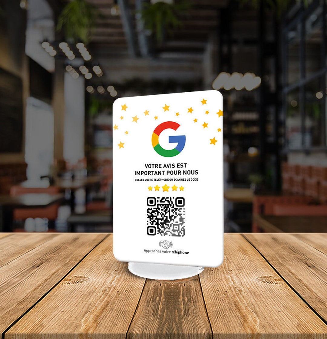 Google Review Qr Code NFC Plate With Stand - Etsy