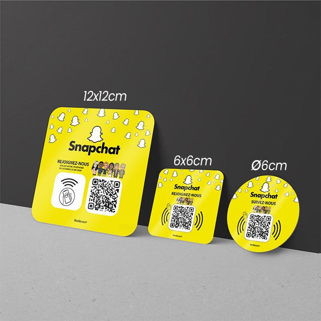 NFC Plate and Snapchat QR Code | Business Sign | Boost Your Followers ...