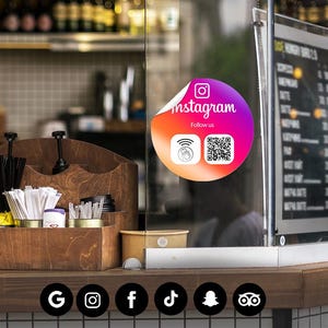 Instagram QR Code Sticker Social Network Sticker for Small Business ...