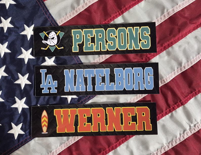 Custom Aluminum 2x8 Gear Rack Name Plate: Firefighter, Thin Red/blue ...