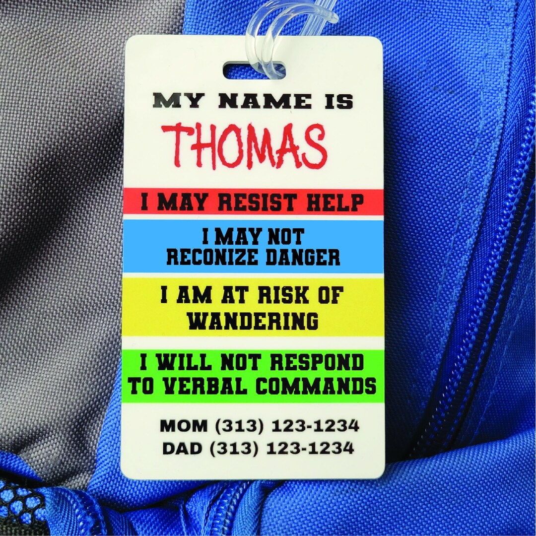 Special Needs, Autistic, Non-verbal, Handicap Medical Tag, Medical ...