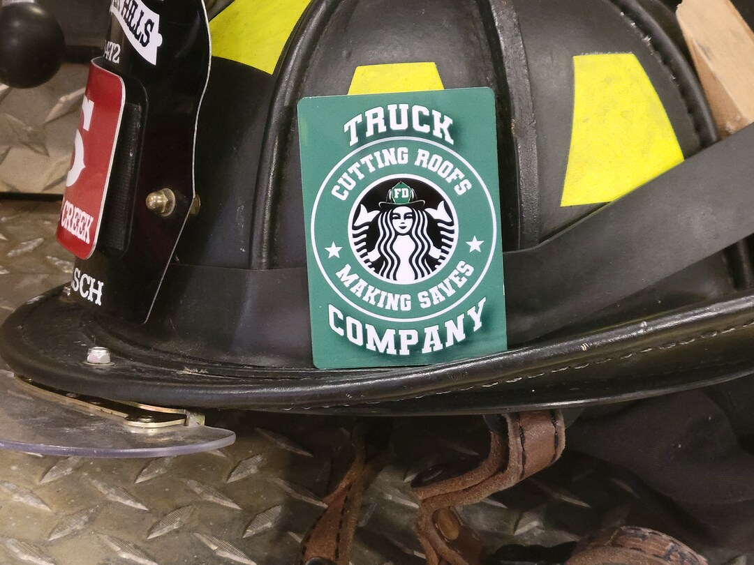 Truck Company Firefighter Aluminum Metal Helmet Cards. Heavy Duty Band ...