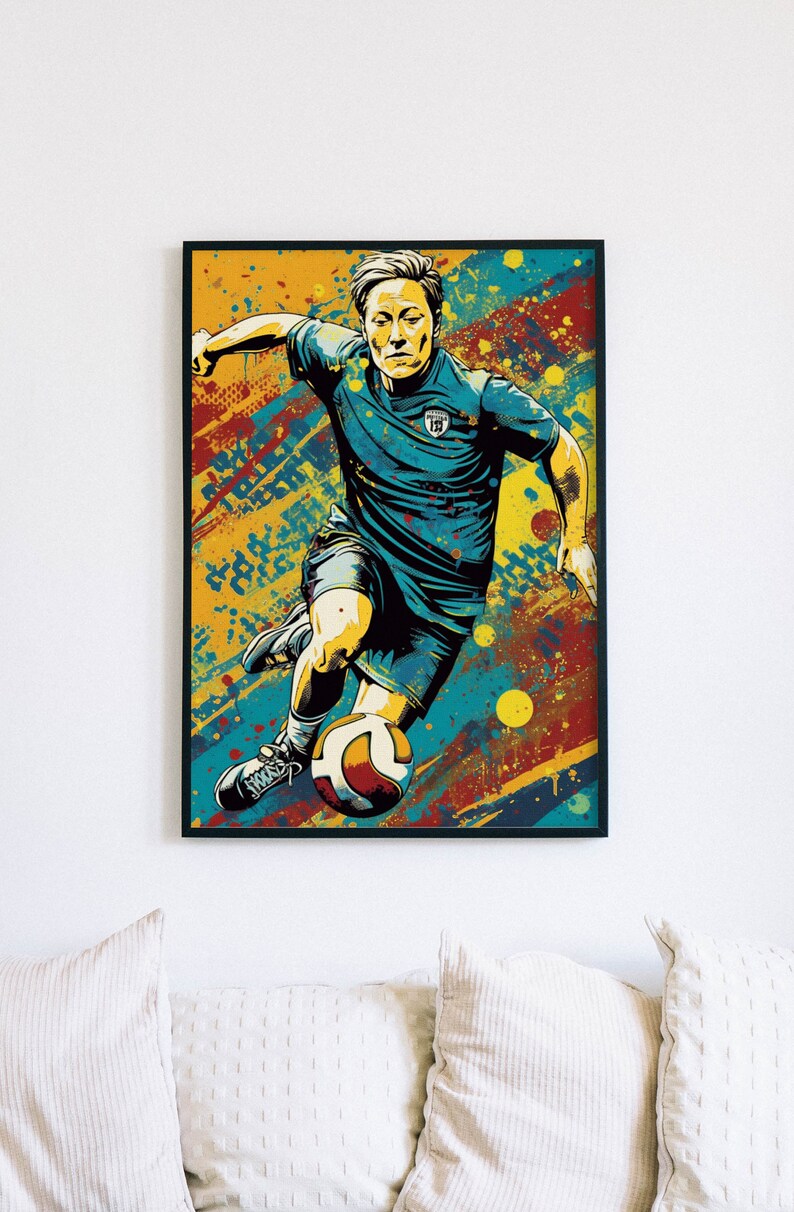 Soccer Player Digital Artwork Set of Three, Instant Download, Female ...