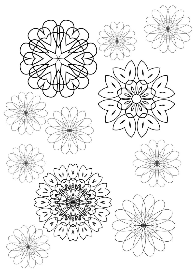 My Mandala Mindful Coloring Pages - Etsy