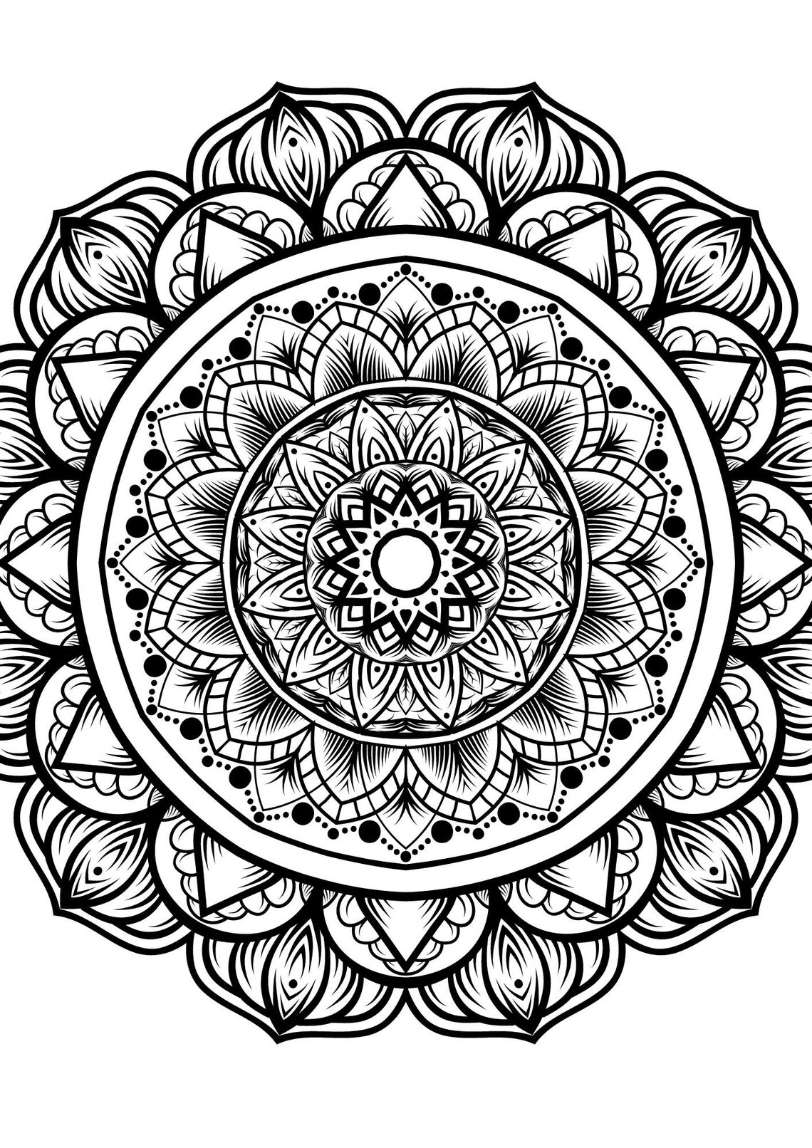 My Mandala Mindful Coloring Pages - Etsy