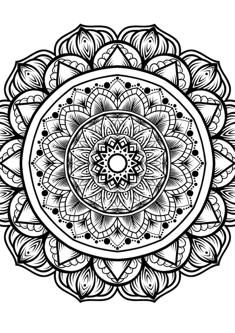 My Mandala Mindful Coloring Pages - Etsy