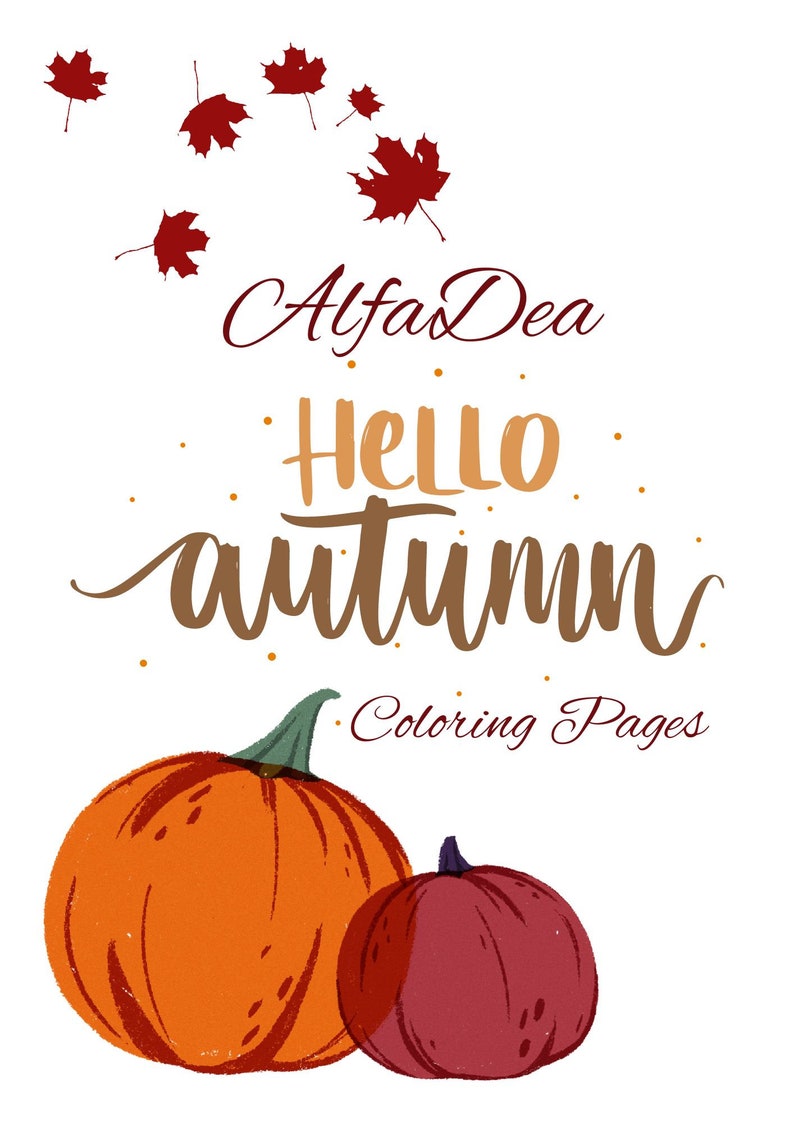 Hello Autumn Coloring Pages - Etsy