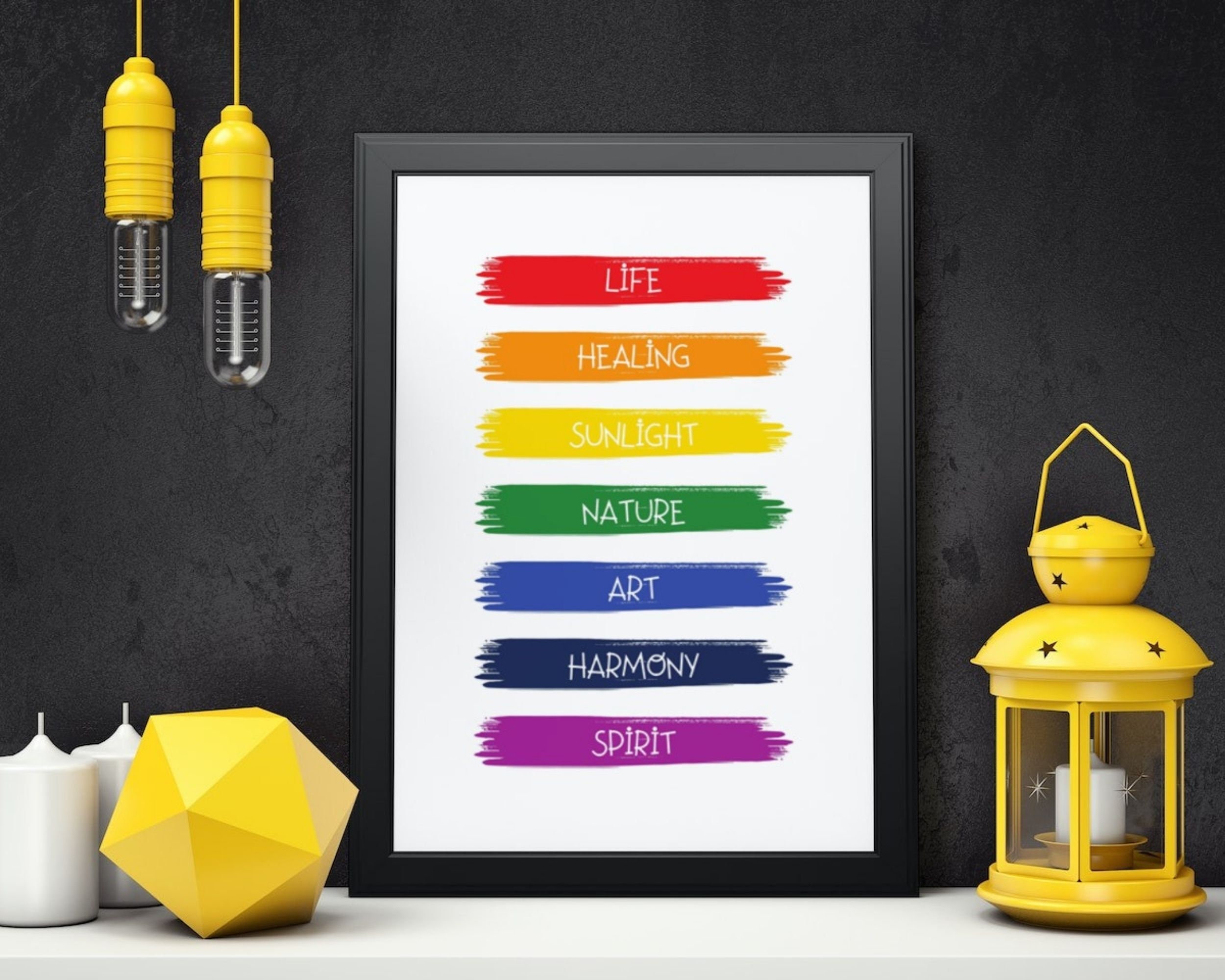 LGBT Wall Art Pride Wall Art Rainbow Wall Art Strong Words - Etsy