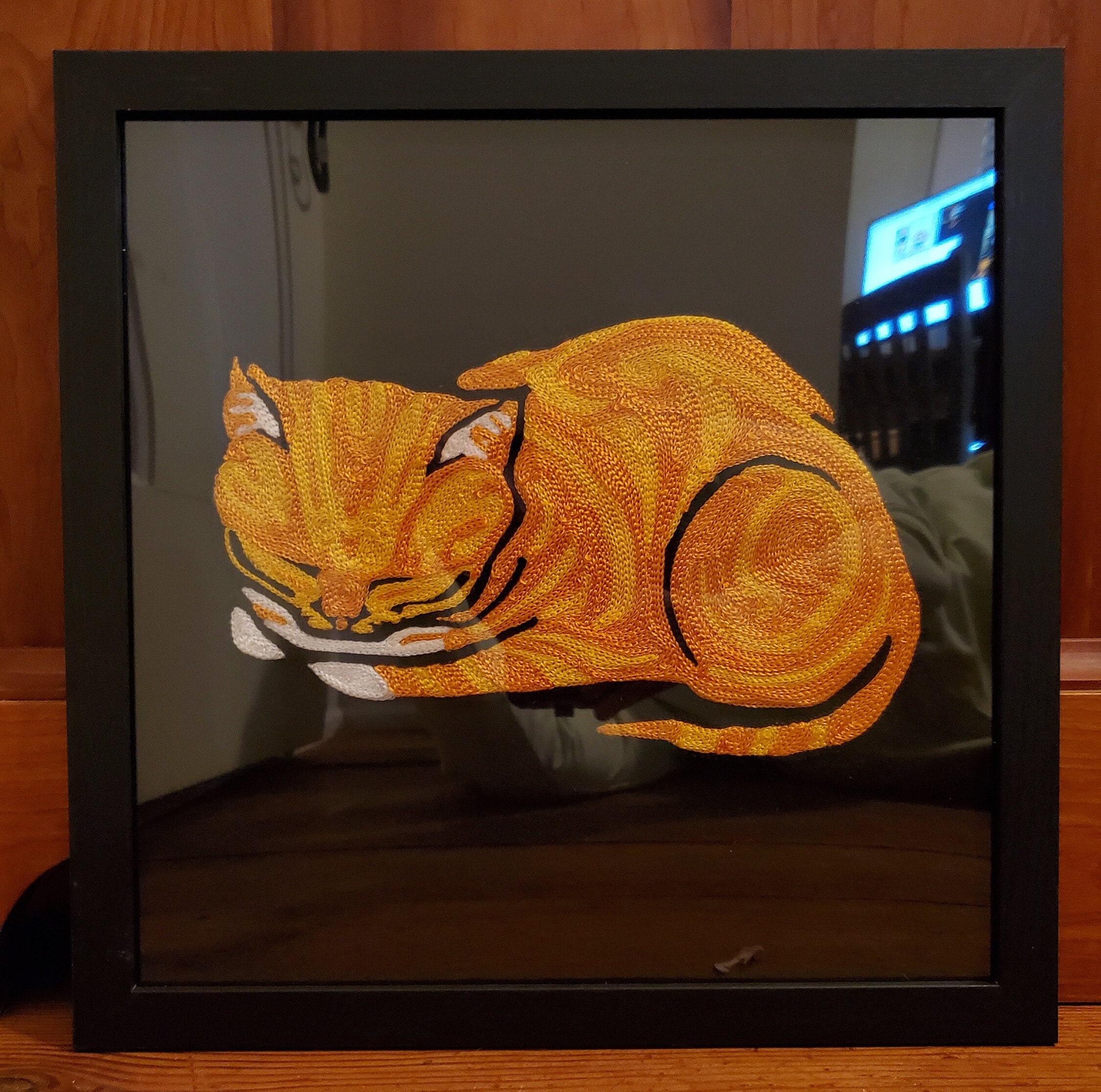 Handcrank Chainstitch Framed Julie De Graag's Classic December Cat ...