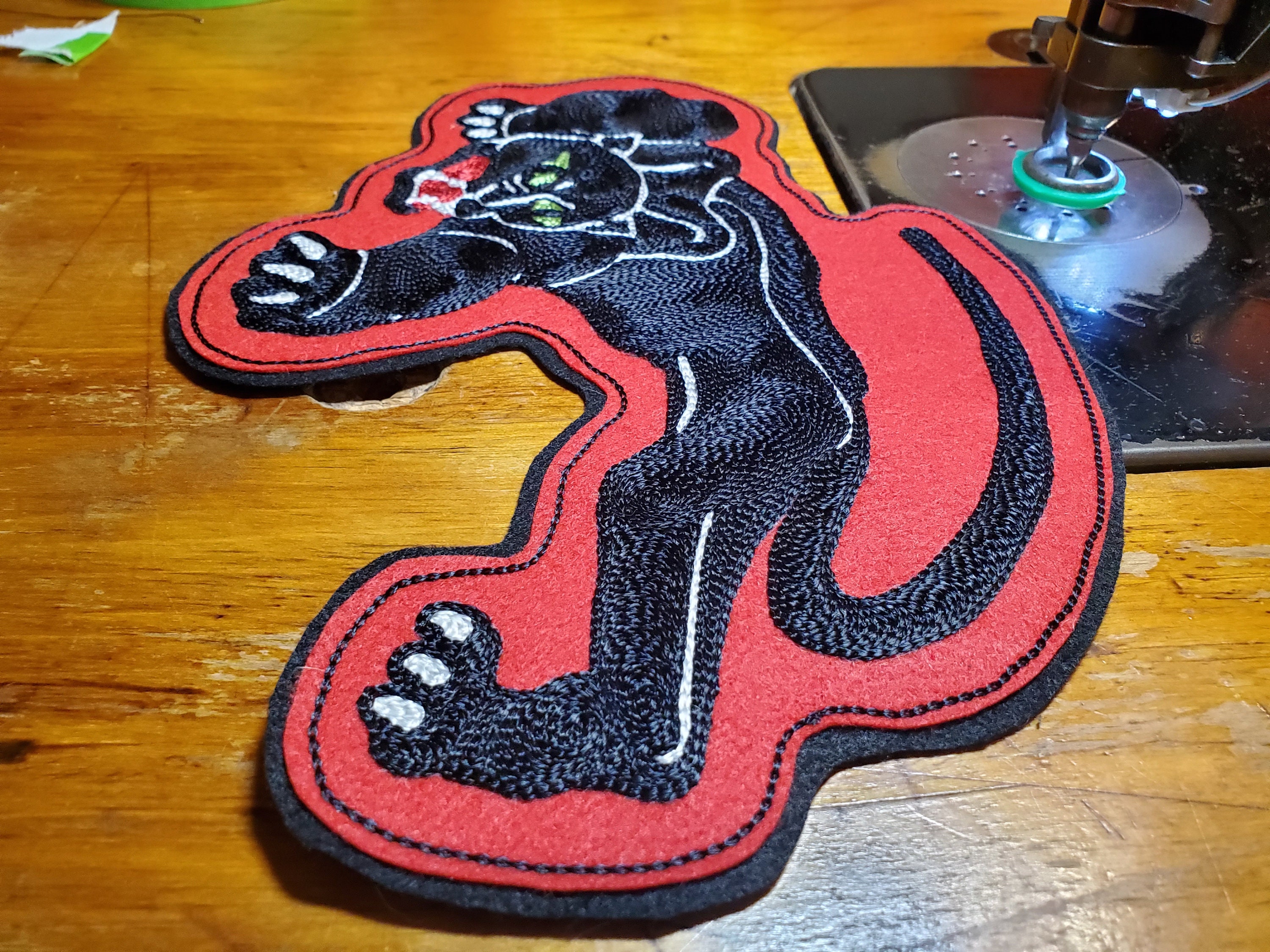 Black Panther Patch VERY LARGE Handcrank Chainstitch Embroidered - Etsy