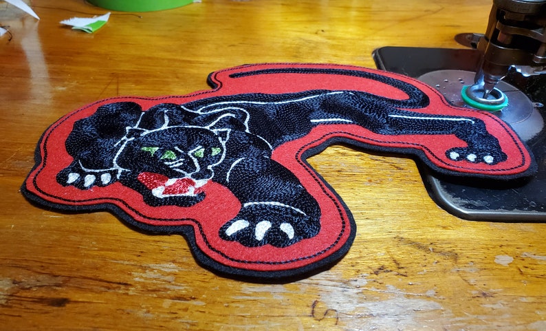 Black Panther Patch VERY LARGE Handcrank Chainstitch Embroidered - Etsy