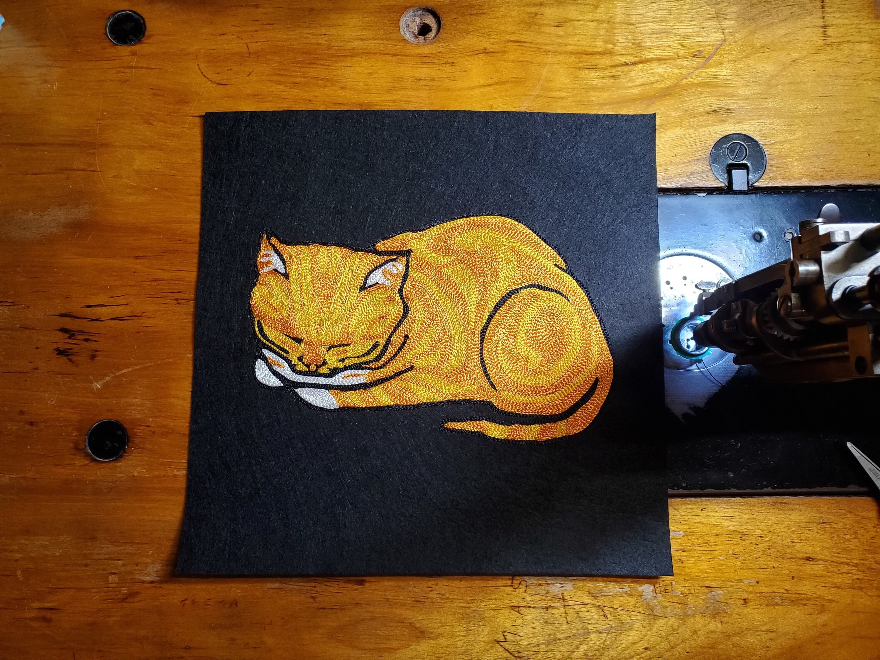 Handcrank Chainstitch Framed Julie De Graag's Classic December Cat ...