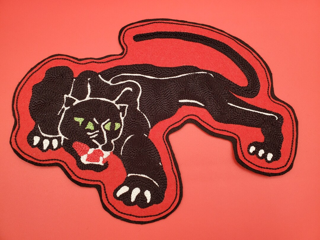 Black Panther Patch VERY LARGE Handcrank Chainstitch Embroidered - Etsy