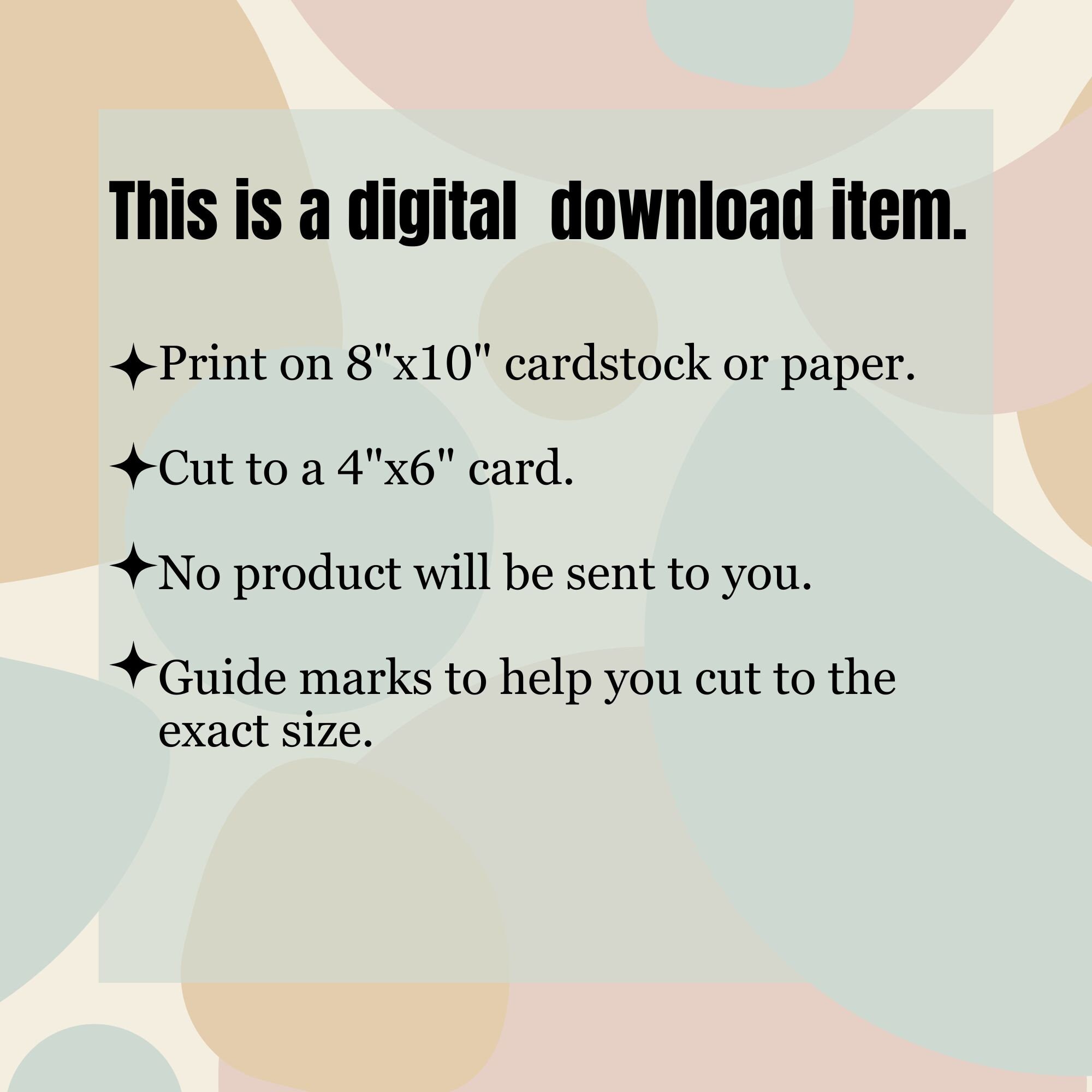 Hello Printable Card 4x6 Card W/ Flowers Blank - Etsy