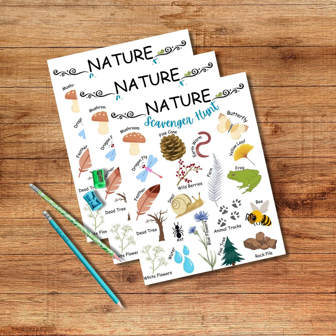 Nature Scavenger Hunt for Kids Printable Nature Themed Game Birthday ...
