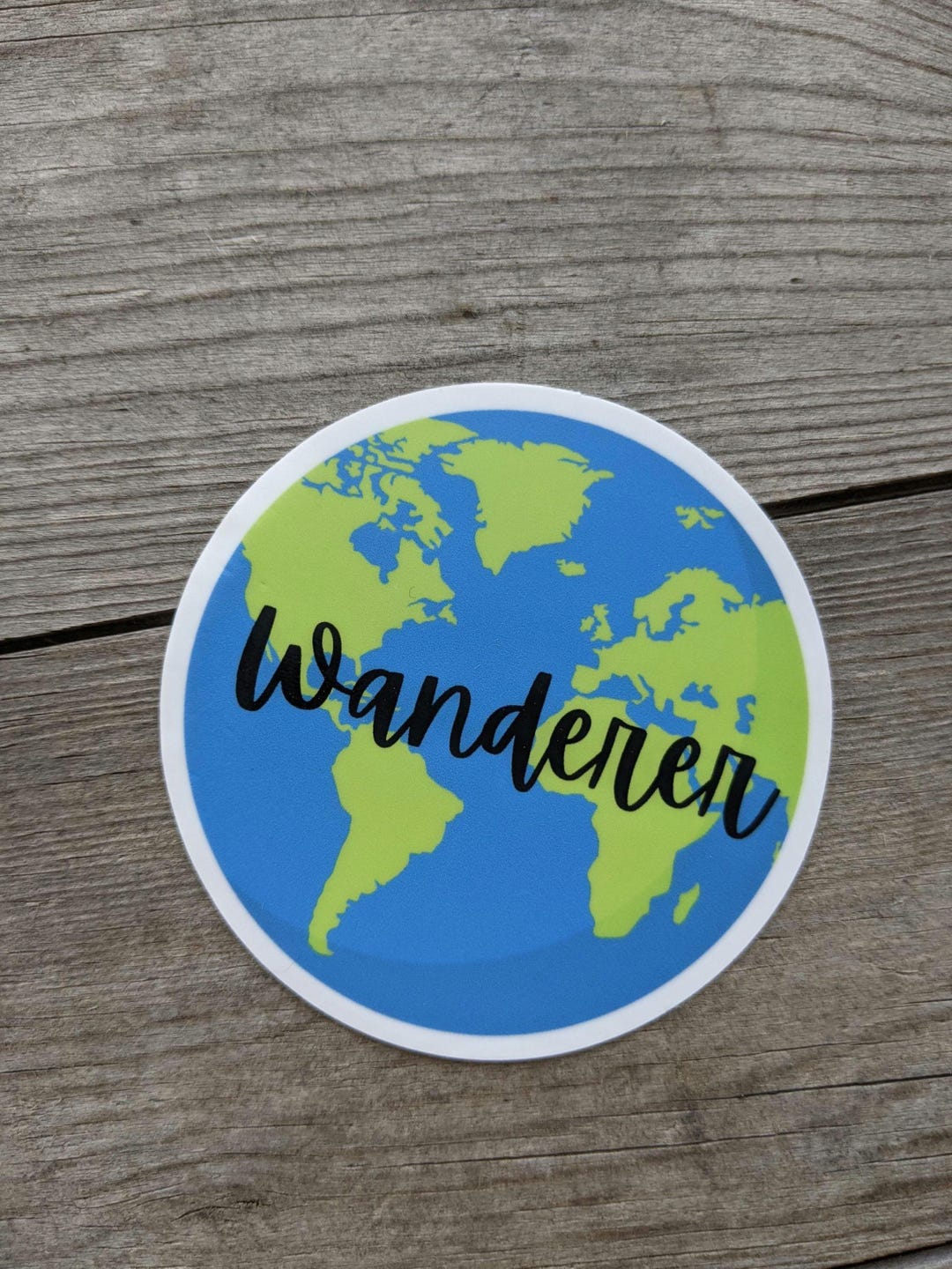 Wanderer Travel Globe Sticker, Fun Sticker, 3x3 In - Etsy