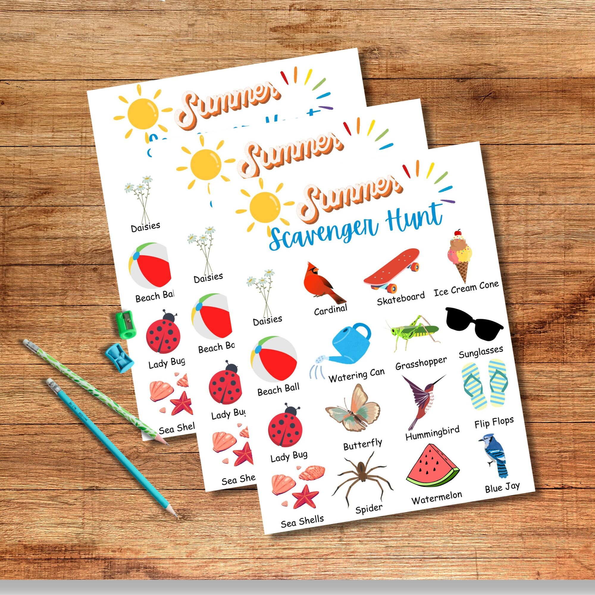 Summer Scavenger Hunt for Kids Printable Summer Themed Game for ...