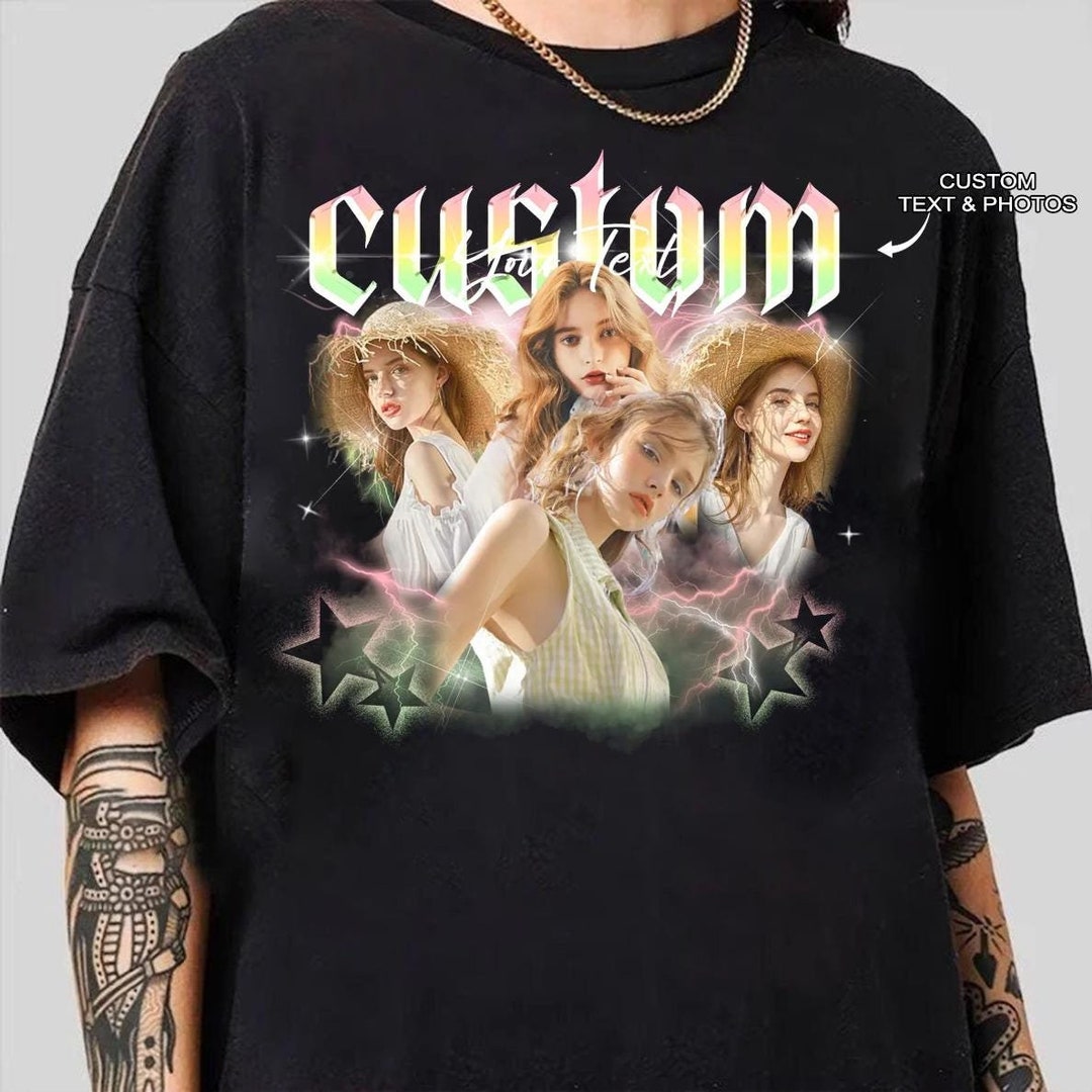 Custom Girlfriend T-shirt, Custom 90s Shirt With Girlfriend Face Photo ...