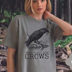 Crow Shirt Goblincore Aesthetic Forest T Shirt With Crow, Corvid Shirt ...