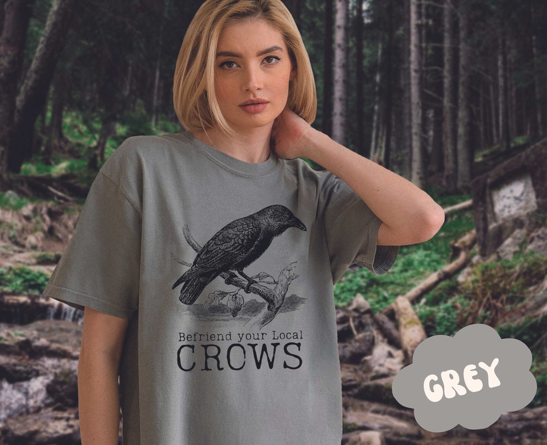 Crow Shirt Goblincore Aesthetic Forest T Shirt With Crow, Corvid Shirt ...