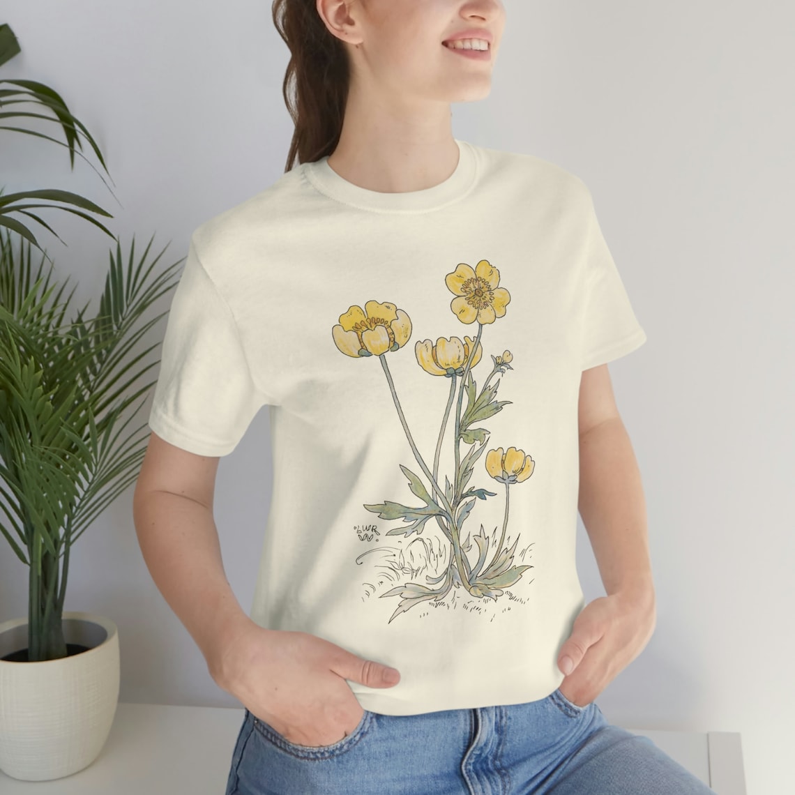 Cottagecore Flower Shirt Yellow Flower T-shirt Cottagecore Botanical Tee Vintage Floral Prairie ...