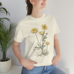 Cottagecore Flower Shirt Yellow Flower T-shirt Cottagecore Botanical ...