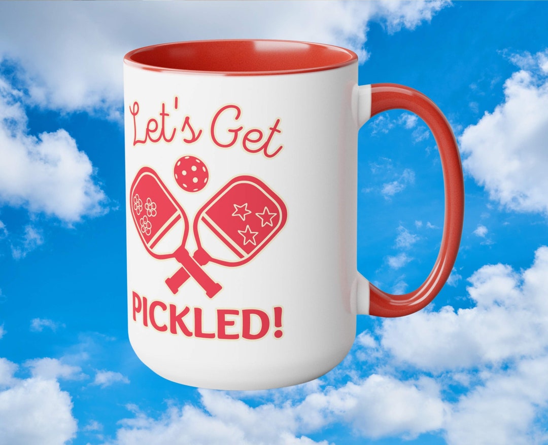 Pickleball Mug, Pickleball Coffee Cup With Paddles, Red and White ...