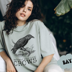 Crow Shirt Goblincore Aesthetic Forest T Shirt With Crow, Corvid Shirt ...