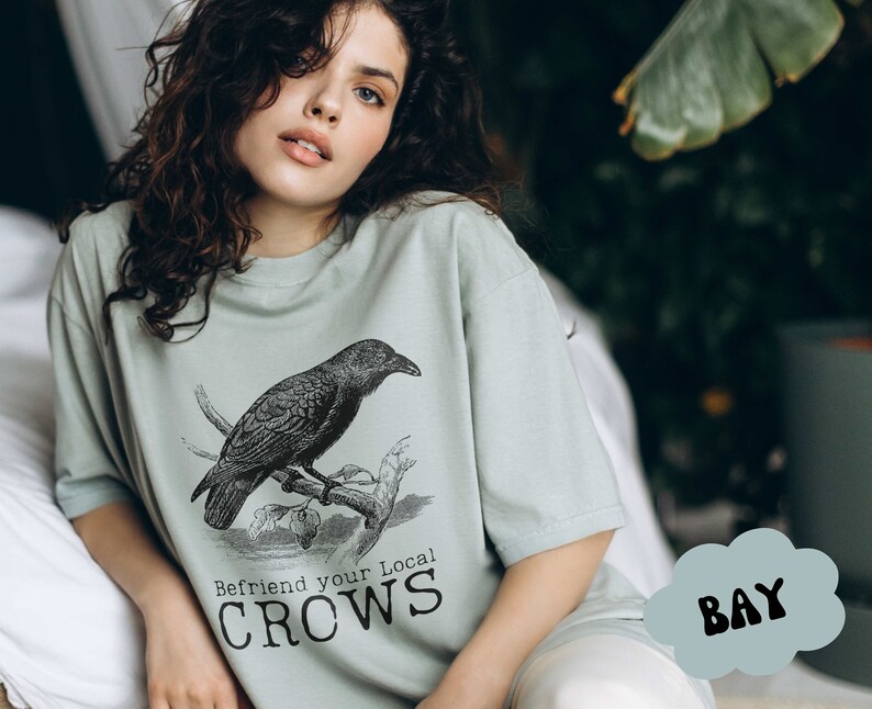 Crow Shirt Goblincore Aesthetic Forest T Shirt With Crow, Corvid Shirt ...