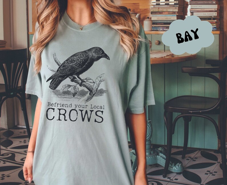 Crow Shirt Goblincore Aesthetic Forest T Shirt With Crow, Corvid Shirt ...