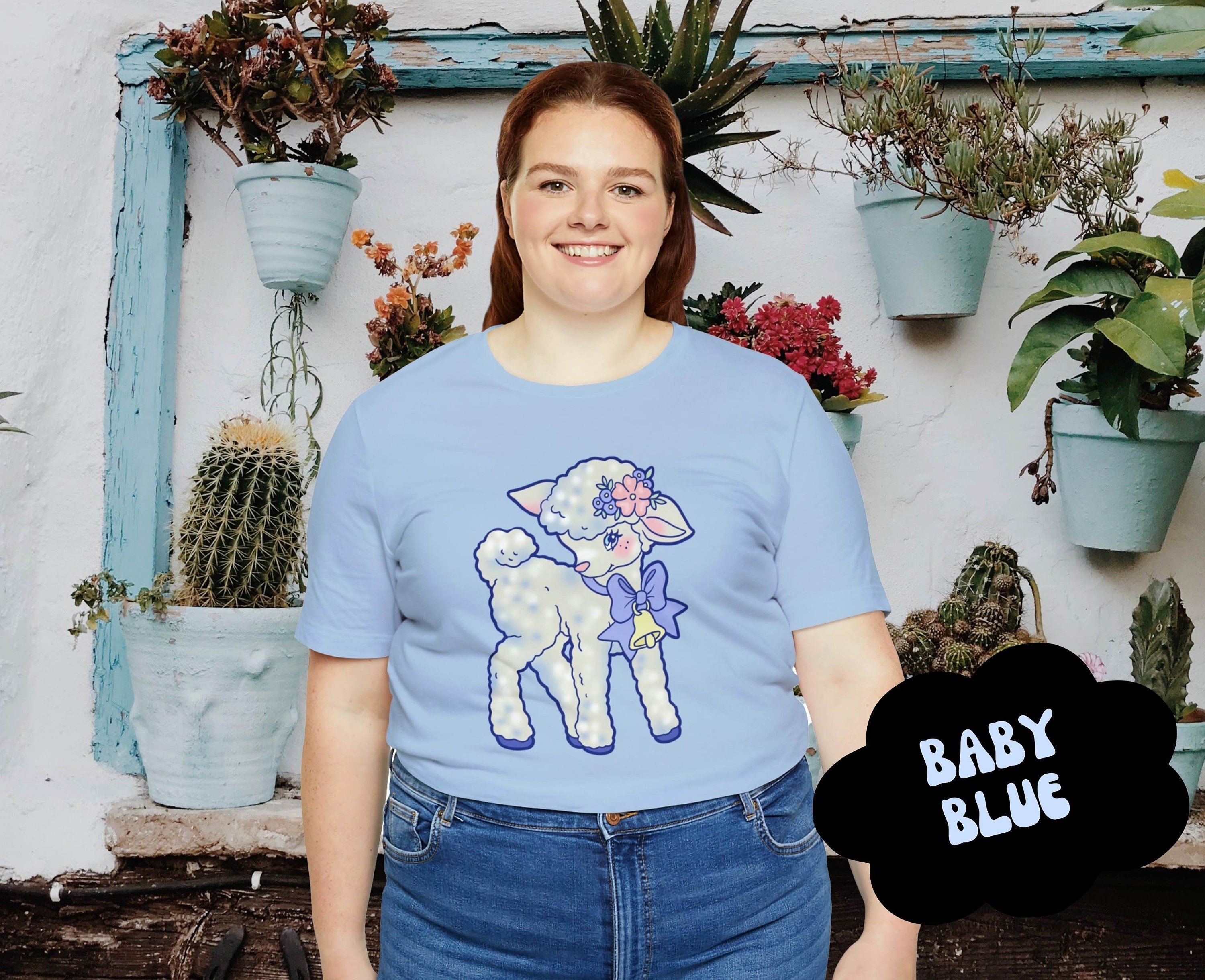 Kawaii Lamb Shirt, Baby Animal Sheep Shirt Cut Farm Shirt 4H Lamb Tee ...