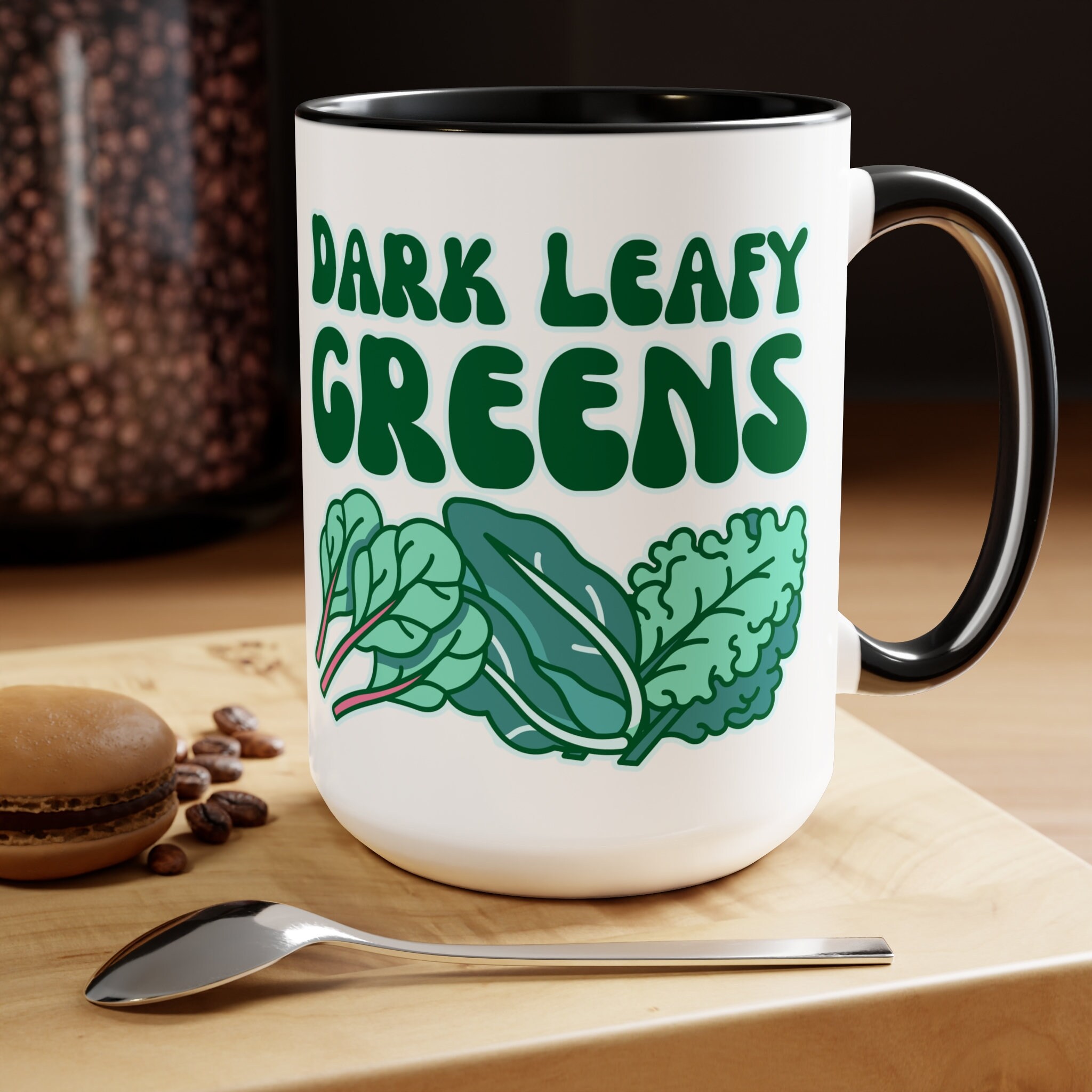 Vegetarian Mug Dark Leafy Greens Coffee Cup, Kale Mug, Lettuce Mug ...