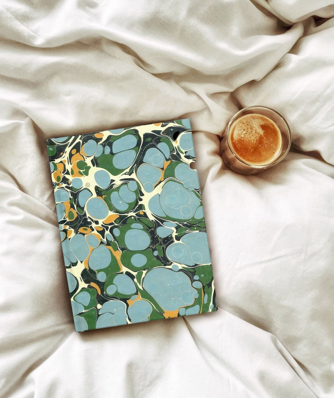 Marble Paper Journal Blank Page Journal Antique Art Junk Journal Blue ...