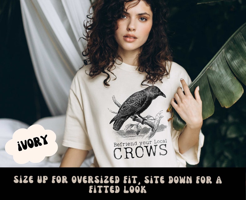 Crow Shirt Goblincore Aesthetic Forest T Shirt With Crow, Corvid Shirt ...
