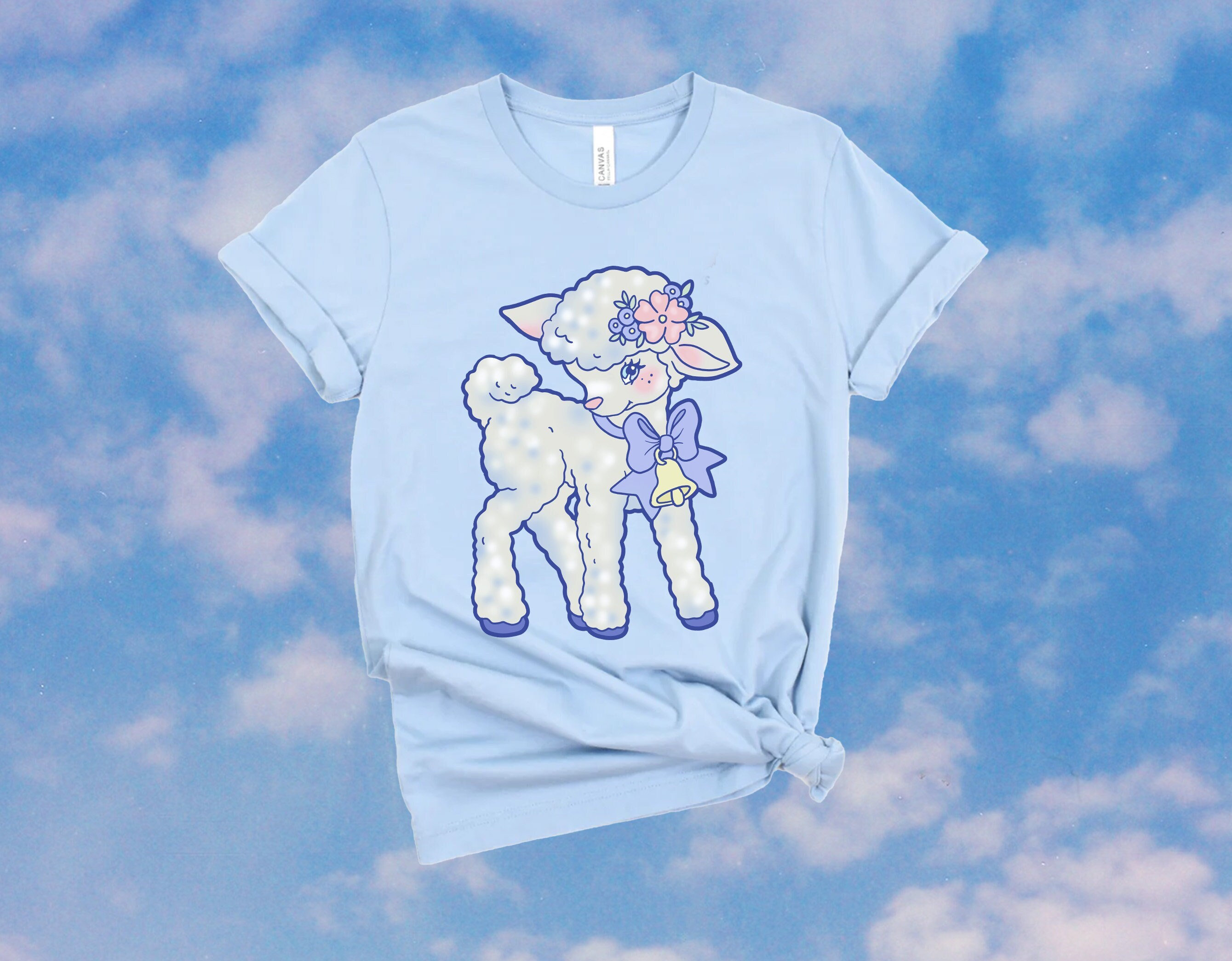 Kawaii Lamb Shirt, Baby Animal Sheep Shirt Cut Farm Shirt 4H Lamb Tee ...