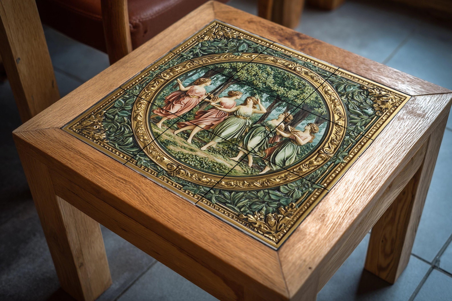 Renaissance Ceramic Tile Mural With Mythological Dancing Graces ...