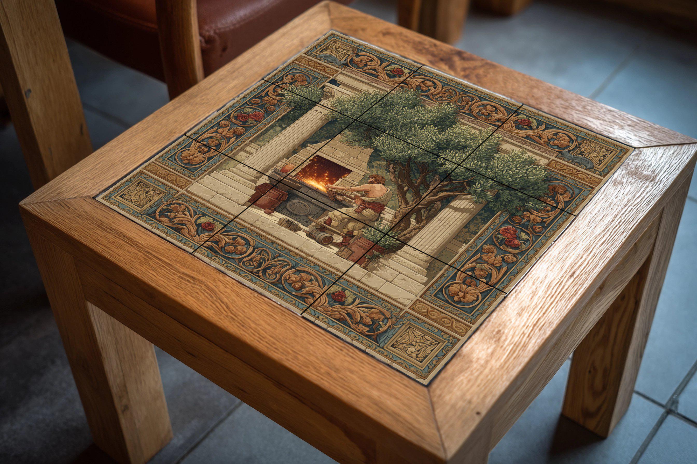 Hephaestus Tile Mural | Greek Mythology Wall Art | Forge and Artisan ...