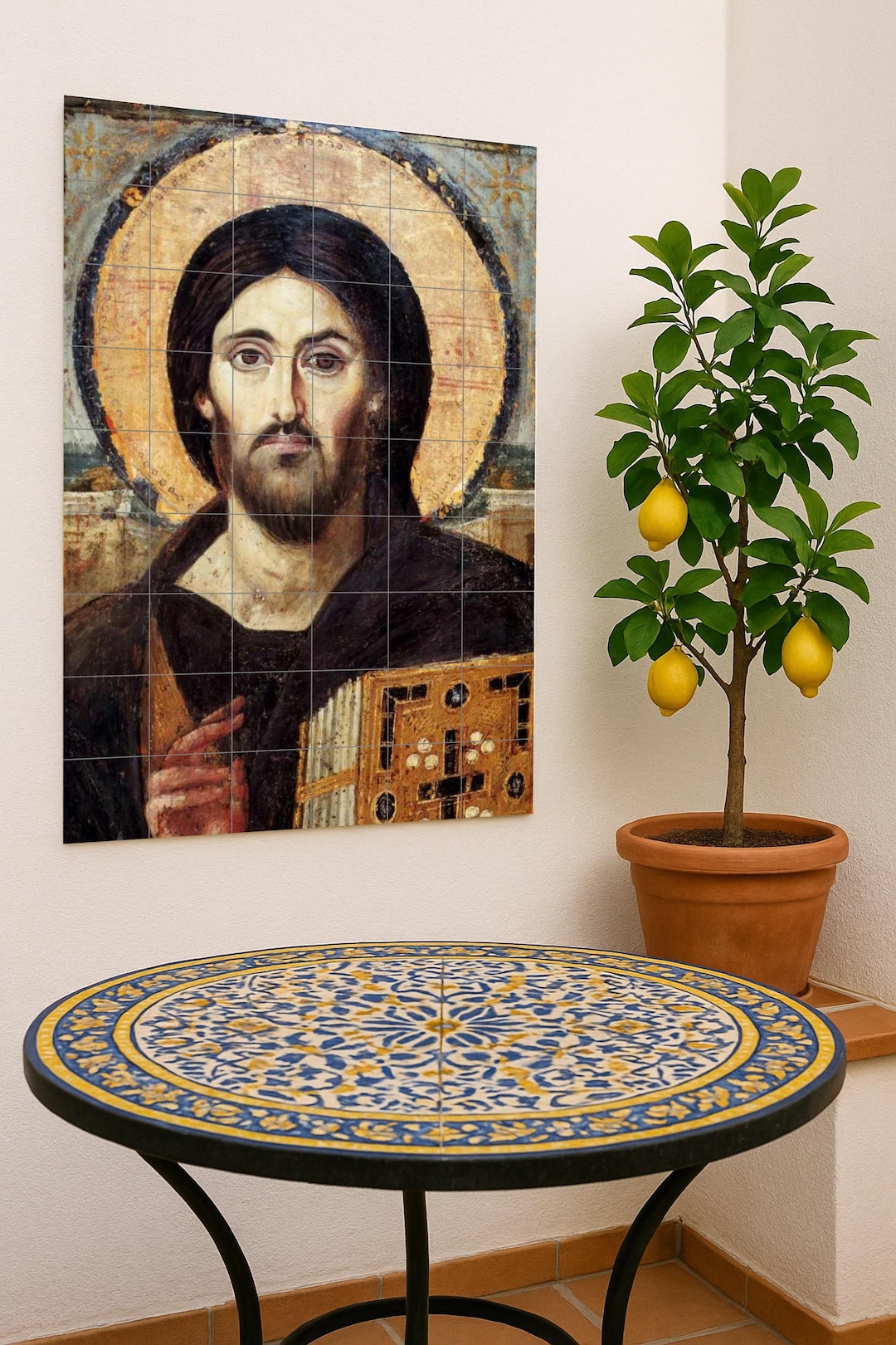 Christ Pantocrator – Iconic Byzantine Ceramic Mural From Saint ...