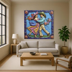 Mexican Folklore Dance Tile Mural | Handcrafted Ceramic Art | Vibrant ...
