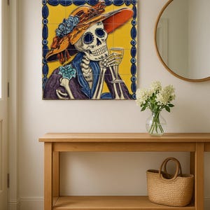 La Catrina Tile Mural | Mexican Día De Los Muertos Decor | Handcrafted ...